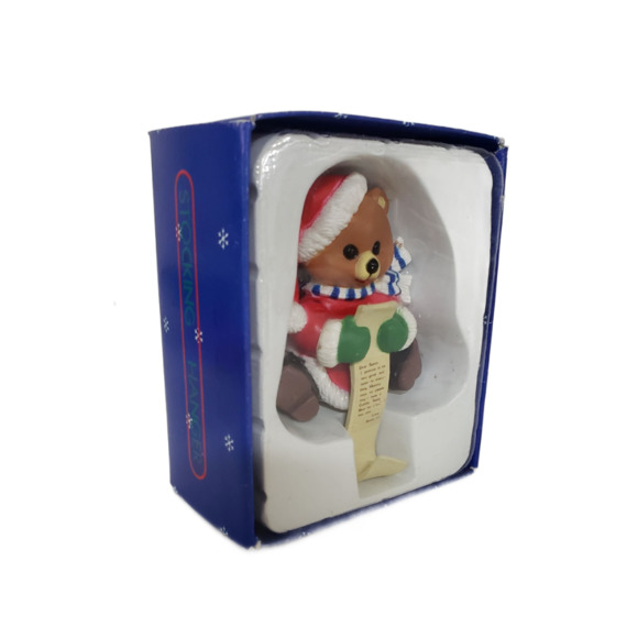 Unk | Holiday | Vintage 98s Handpainted Teddy Bear Stocking Hanger ...